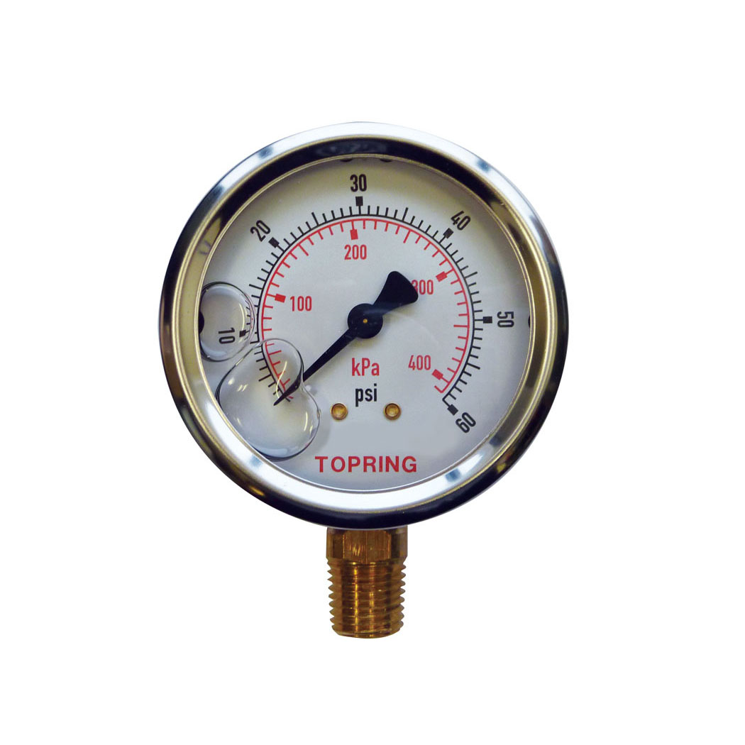 Topring | Experts in Compressed Air Systems | 2-1/2 In. Stainless Steel Liquid Filled Pressure ...