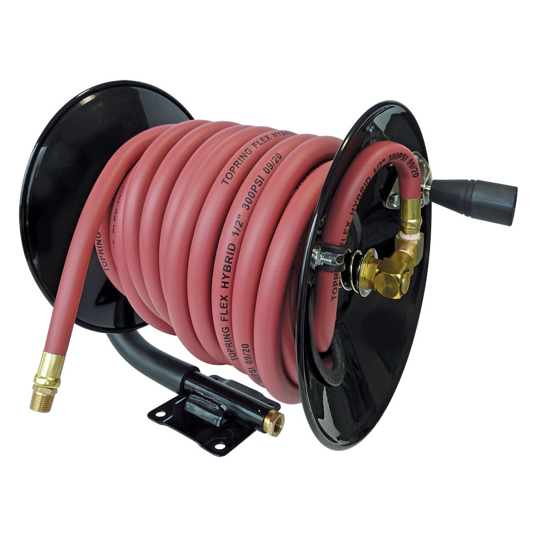 Experts en réseaux d'air comprimé | Topring | Dévidoir manuel L avec tuyau en polymère 1/2 D.I ...